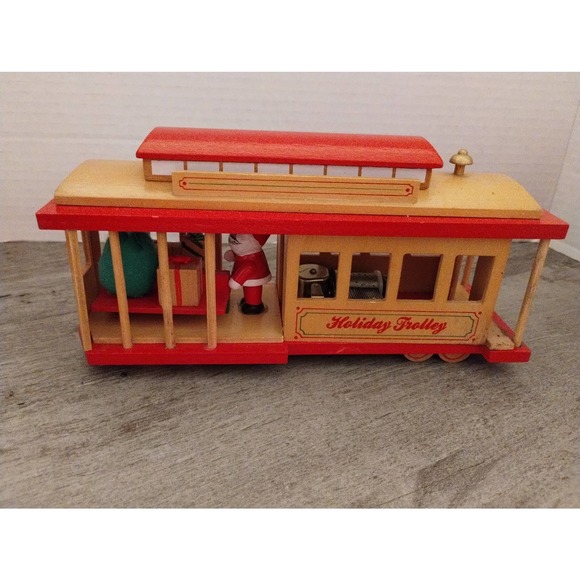 Dakin | Accents | Dakin Wood Holiday Trolley Sf Music Box Santa ...
